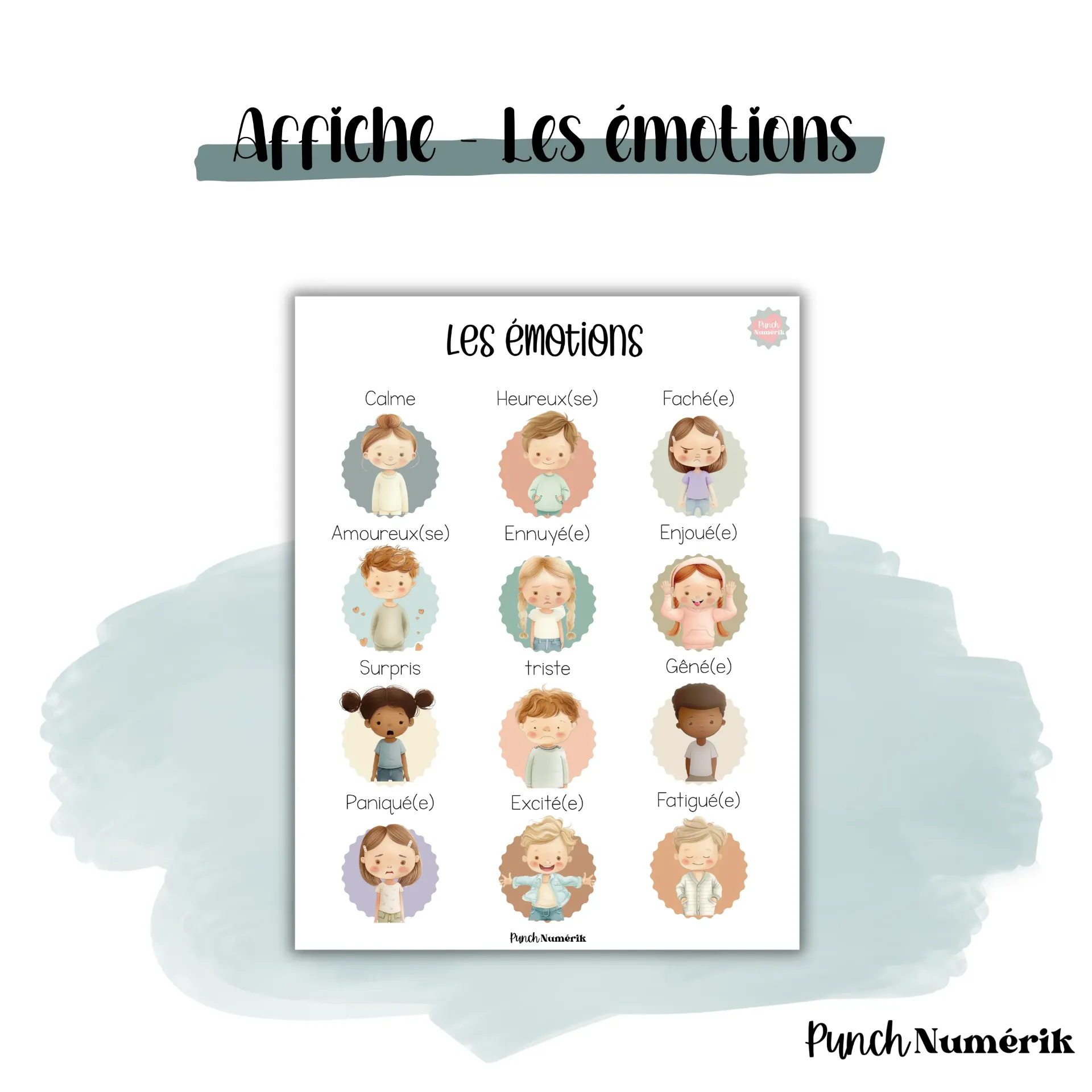 Affiche des émotions pour enfants